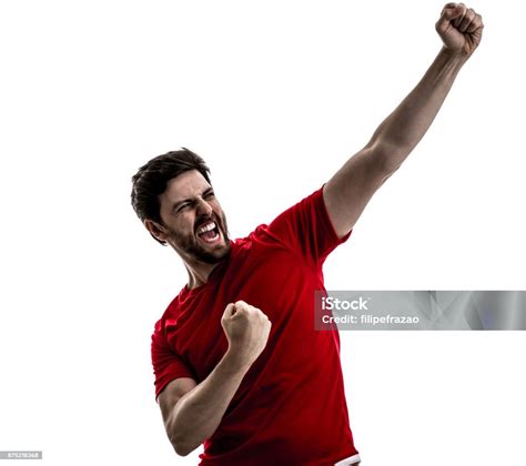 팬 스포츠 선수 붉은 유니폼에 흰색 바탕에 축 하 축구에 대한 스톡 사진 및 기타 이미지 축구 코스타리카