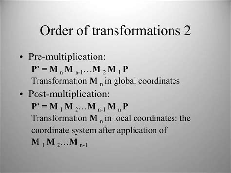 Computer Graphics Transformations Ppt