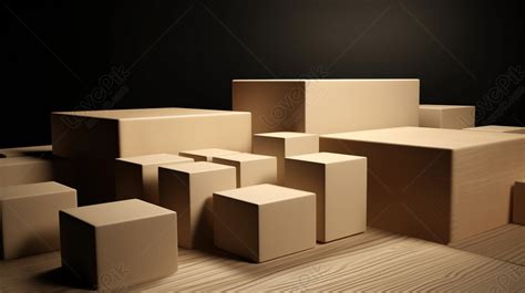 놀라운 3d 렌더링 배경을 갖춘 베이지색 3d 플랫폼 및 큐브 전시 3d 배경 큐브 배경 입방체 배경 이미지 Hd 3d