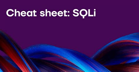 Cheat Sheet запобігання Sql інєкціям Corewin