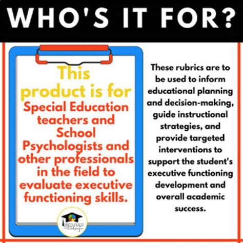 Executive Functioning Skills Assessment Rubrics Tpt