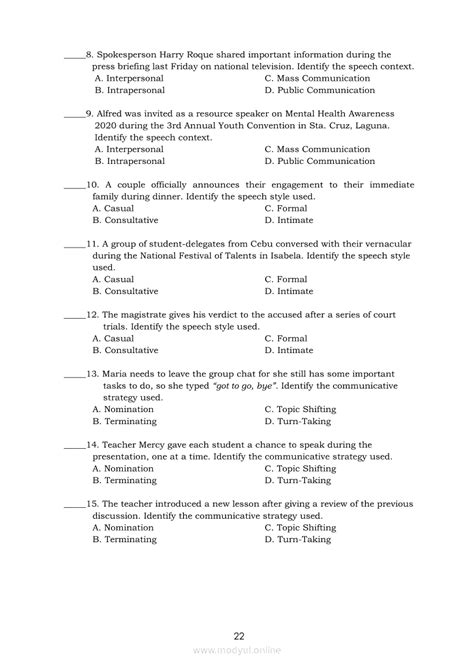 Oral Communication In Context Quarter 2 Module 2 Understanding
