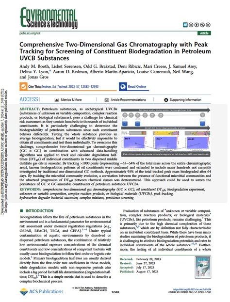 Comprehensive Two Dimensional Gas Chromatography With Peak Tracking For Screening Of Constituent