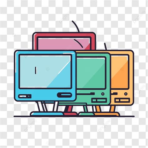Computer Monitors Icon Vector Illustration A Simplistic Colorful Icon