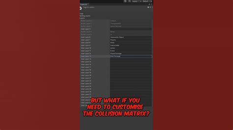 Where Is The Layer Collision Matrix In Unity Quick Tips Youtube