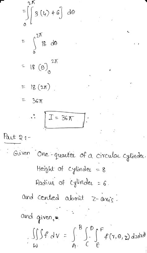 Solved Part 1 Part 2 Suppose The Solid W In The Figure Is One Quarter Course Hero