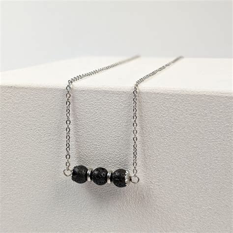 Diffuser Necklace Black Lava Bead Acacia Aromatherapy Calm Store