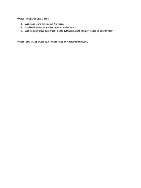 Class 9th Project For Annual Exam Pdf