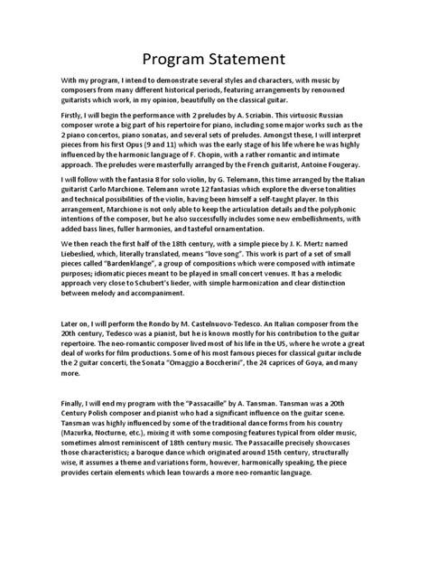 Program Statement Pdf Composers Concerto