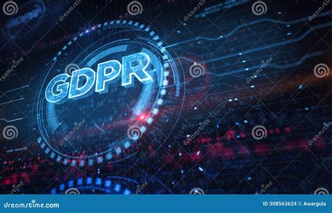 Gdpr Data Protection Symbol Digital Concept 3d Illustration Stock Illustration Illustration Of