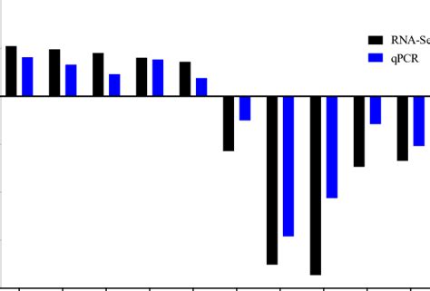 validation of rna seq results by qpcr selected degs from rna seq are