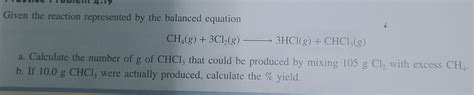 Solved Given the reaction represented by the balanced | Chegg.com
