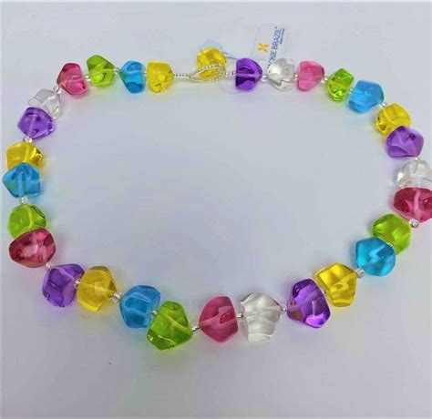 Lot A Resin Bead Necklace Marked Jackie Brazil Summer Flintstones