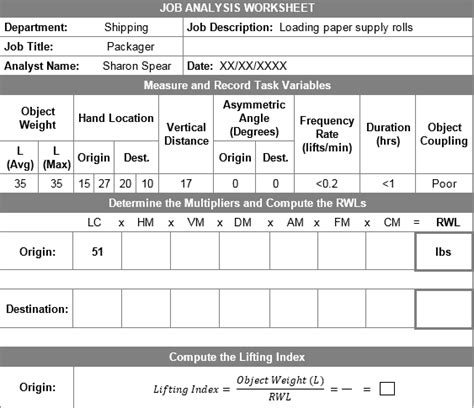 solved calculate the rwl and the lifting index based on