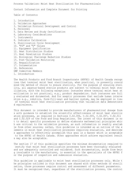 Validation Of Sterilization Of Autoclaves Pdf Verification And Validation Sterilization
