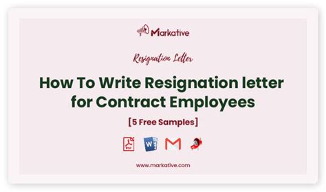 How To Write Best Resignation Letter For Contract Employees Templates Markative