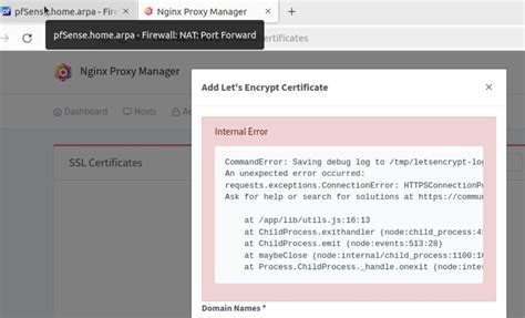Proxmox에서 Npm으로 Ssl 발급 오류 문제 Proxmox에서 Npm으로 Ssl 발급 오류 문제