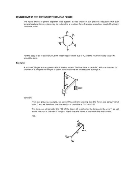 Engmech 06 Equilibrium Of Nonconcurrent Force System Pdf