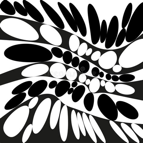 Abstract Oval Pattern Geometric Wave Shape Black White Contrast Modern Dynamic Design Stock