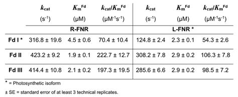 Michaelis Menten Kinetic Constants For The Fnrfd Dependent Cytochrome Download Table