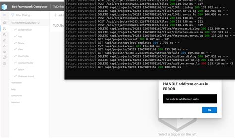 When Delete A Dialog Server Throw An Error Issue Microsoft BotFramework Composer GitHub