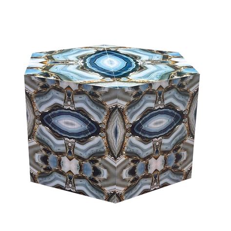 Sky Blue Gem Hexagonal Table Asia Hand