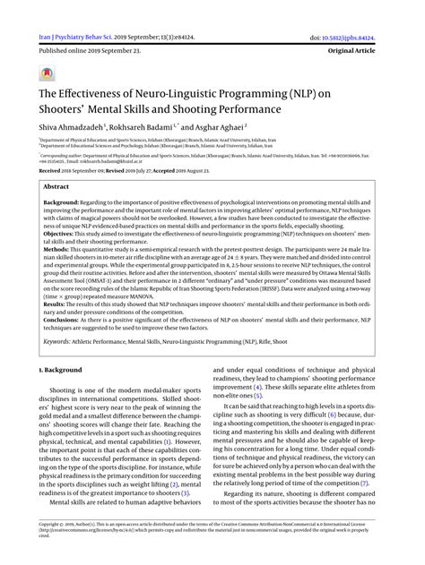 pdf the effectiveness of neuro linguistic programming nlp on