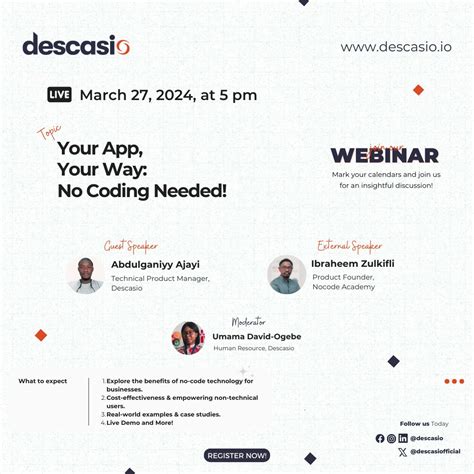 Nocode Webinar Speakerreveal Techtalk Descasio