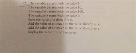 solved 32 the variable a starts with the value 1 the