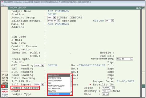 How To Modify Ledger Type Composition To Registered In Marg Software