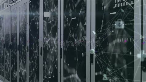 Animation Of Network Of Connections With Data Processing Over Server Room Stock Video Video Of