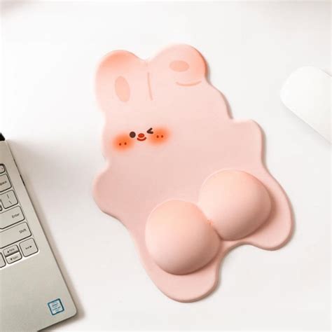 Pipi Rabbit Mouse Pad With Wrist Rest Office Desk Mat To Protect Mouse