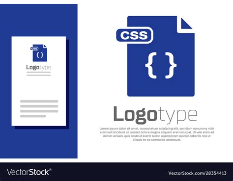 Blue Css File Document Download Css Button Icon Vector Image