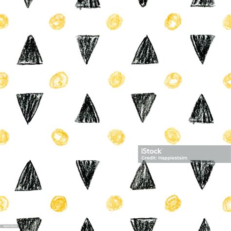 검은 삼각형 및 노란 동그라미 추상 스칸디나비아 패턴입니다 0명에 대한 스톡 벡터 아트 및 기타 이미지 0명 검은색 겨울 Istock