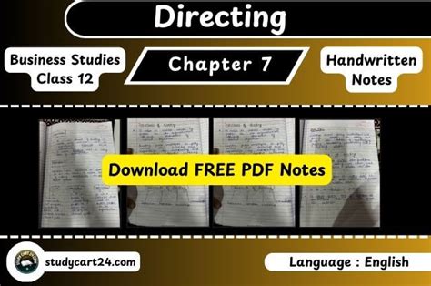 Chapter 7 Directing Class 12 Business Studies Handwritten Notes