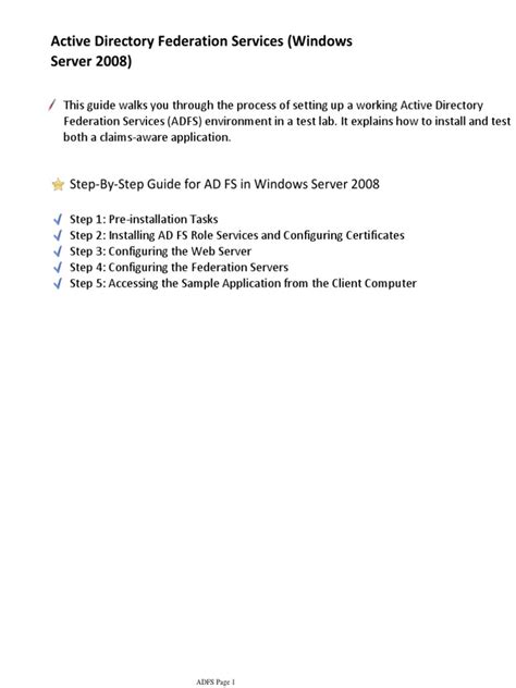 Step By Step Guide To Configure Active Directory Federation Services