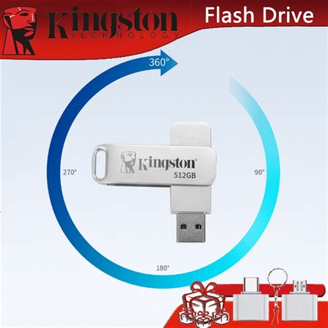 Kingston Metal 360°rotating Flash Memory Driver 2tb 1tb 256gb 512gb 128gb Usb 3 0 Memory Stick