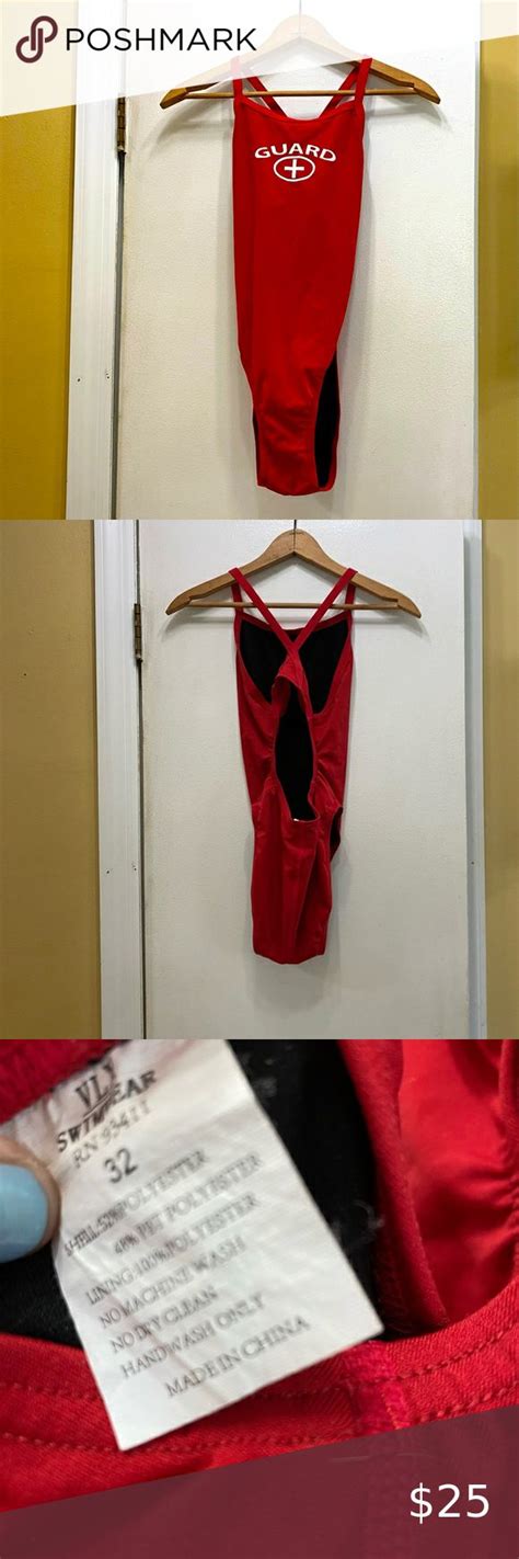 Lifeguard Womens Red Bathing Suit Euc Red Bathing Suits Bathing