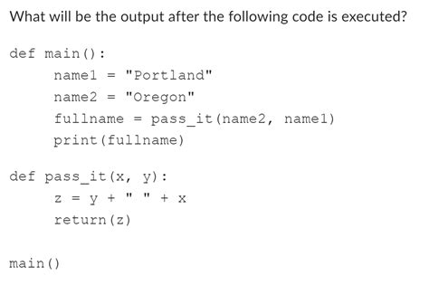 Solved Python Problem Answer Options A Oregon Chegg Com