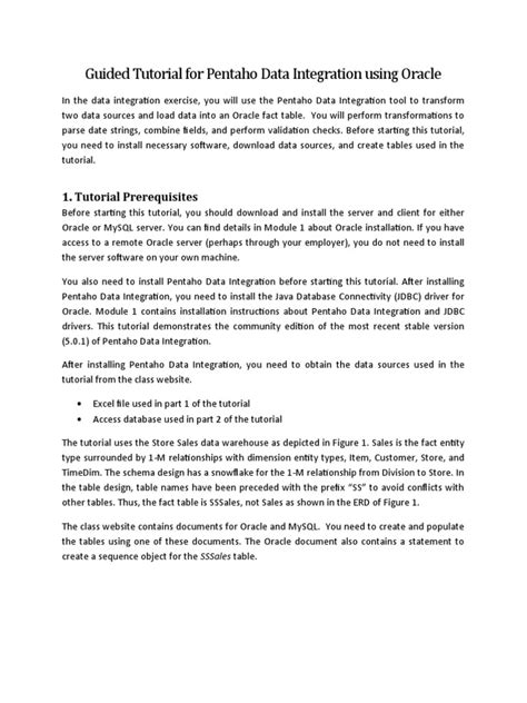 guided tutorial for pentaho data integration using oracle pdf