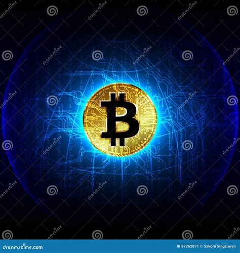 bitcoin digital currency futuristic digital money technology wo stock