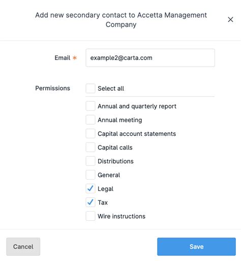Adding Secondary Contacts