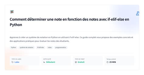 Python Système De Notation Avec If Elif Else Tutoriel Et Exemples