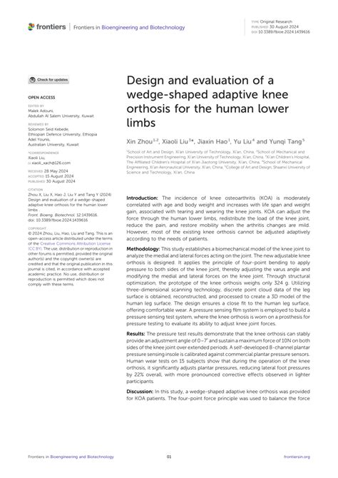 Pdf Design And Evaluation Of A Wedge Shaped Adaptive Knee Orthosis