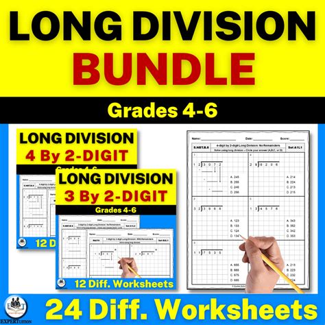 2 Digit Divisors Long Division For Grade 5 Worksheets Bundle Expertuition