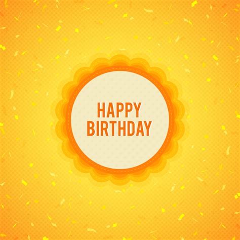 Premium Vector Happy Birthday Yellow Background