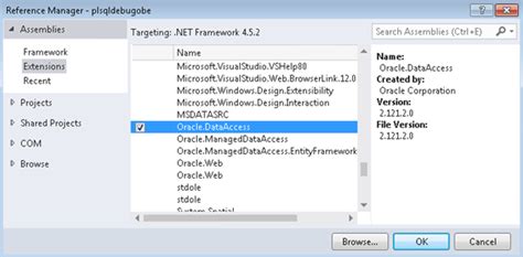 Debugging Oracle PL SQL From Visual Studio