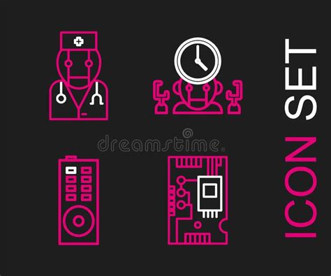 Set Line Electronic Computer Components Motherboard Digital Chip Remote Control Robot And Time