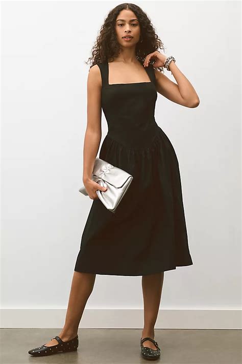 Maeve Sleeveless Drop Waist Midi Dress Anthropologie