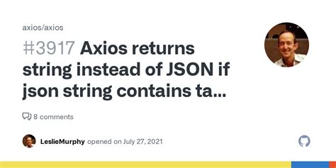 Axios Returns String Instead Of JSON If Json String Contains Tab